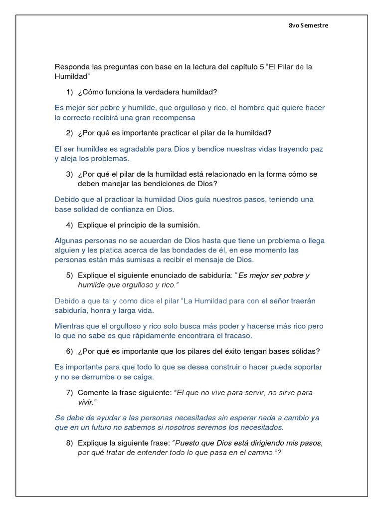 Preguntas Sobre Humildad | PDF