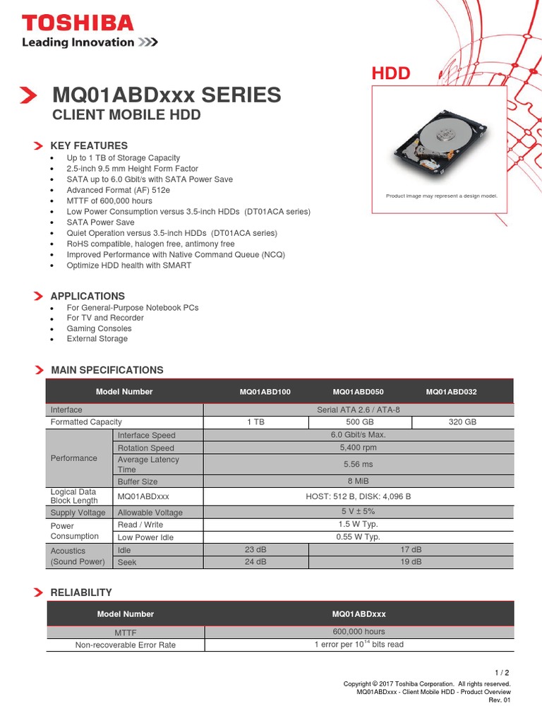CHDD MQ01ABDxxx Product Overview | PDF | Hard Disk Drive | Computer ...