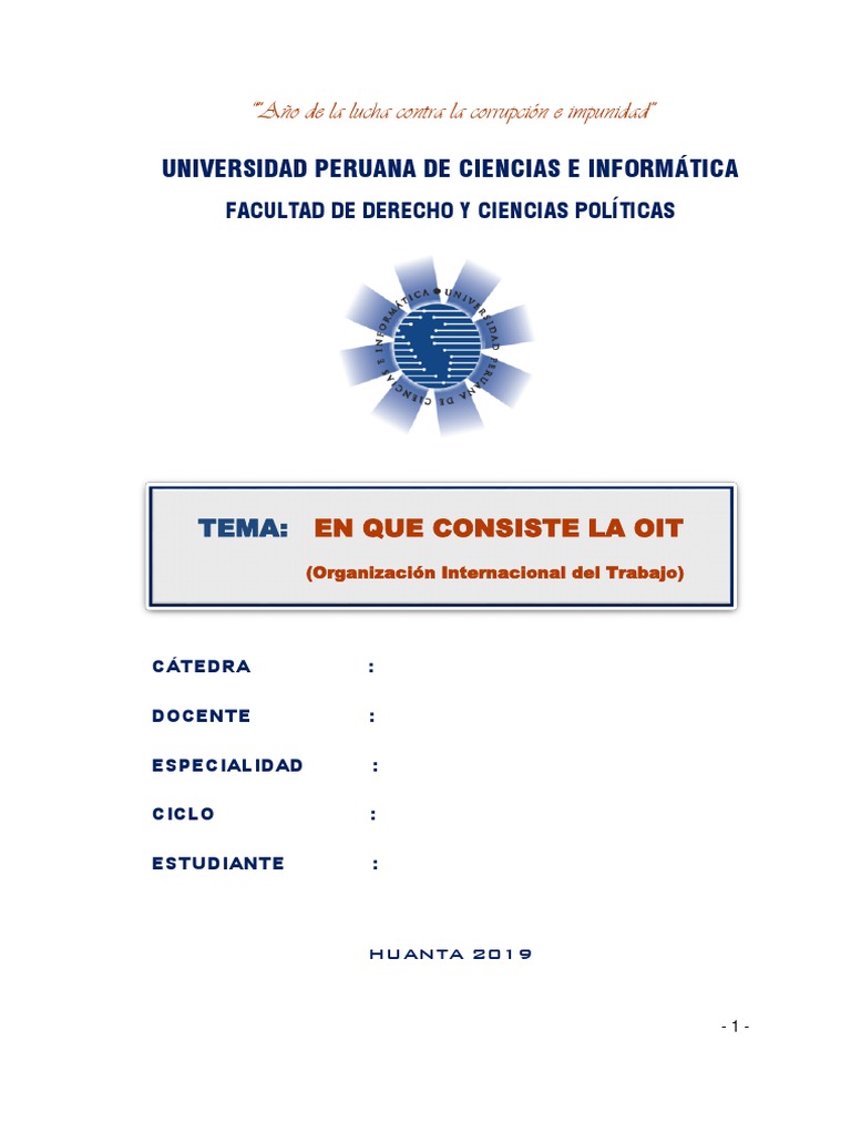 En Que Consiste La Oit | PDF | Organización Internacional del Trabajo | Gobierno