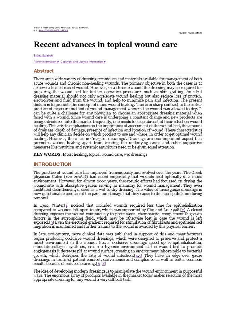 Cronic Wounds | PDF | Wound Healing | Biology