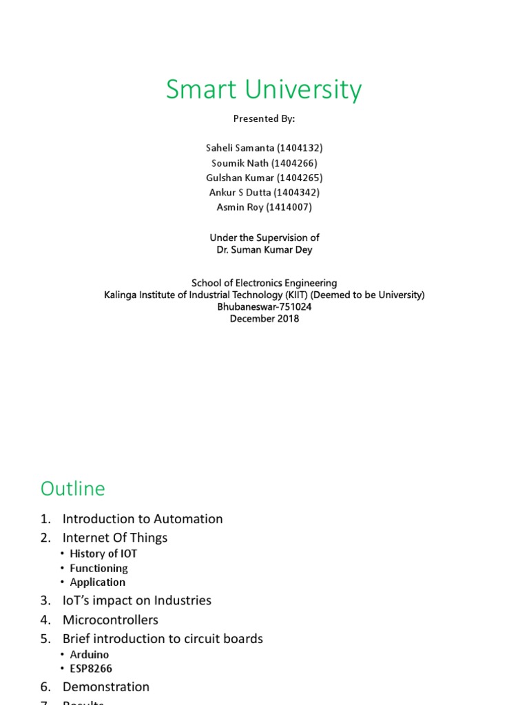 Smart University | PDF | Microcontroller | Internet Of Things
