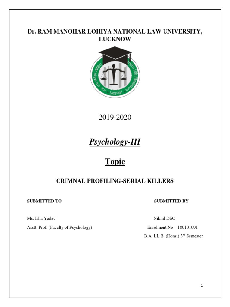 Serial Killer | PDF | Offender Profiling | Serial Killer