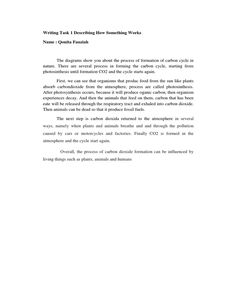 Writing Task 1 Describing How Something Works Name: Qonita Fauziah | PDF