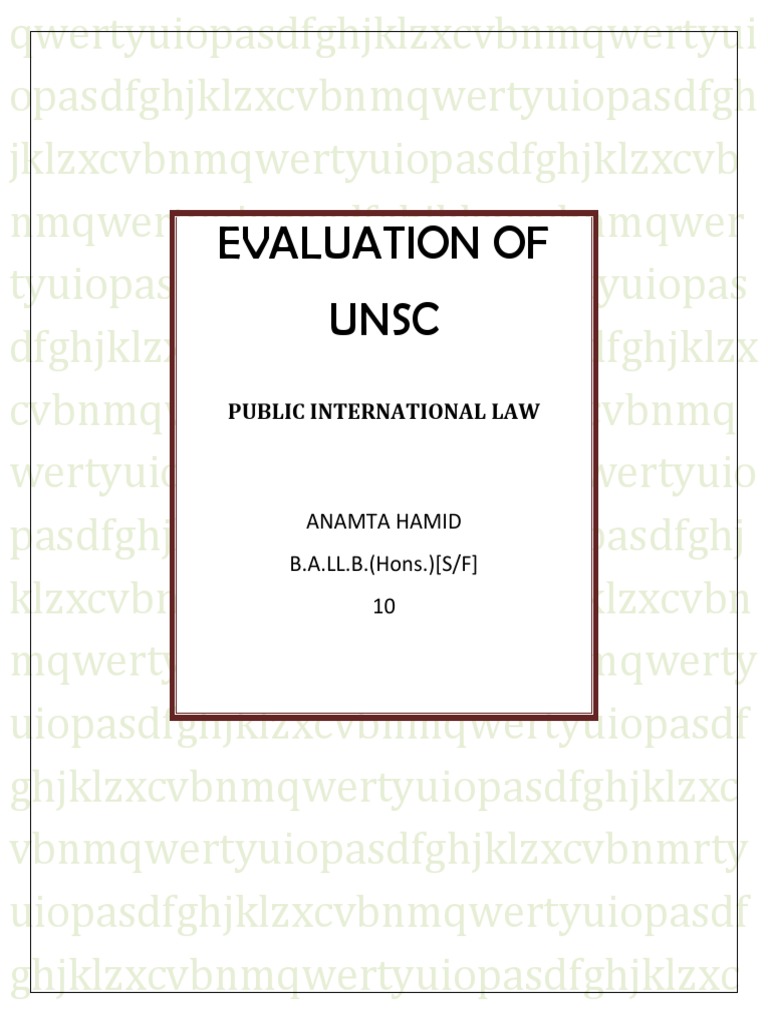 Evaluation of Unsc | PDF | United Nations Security Council | United Nations