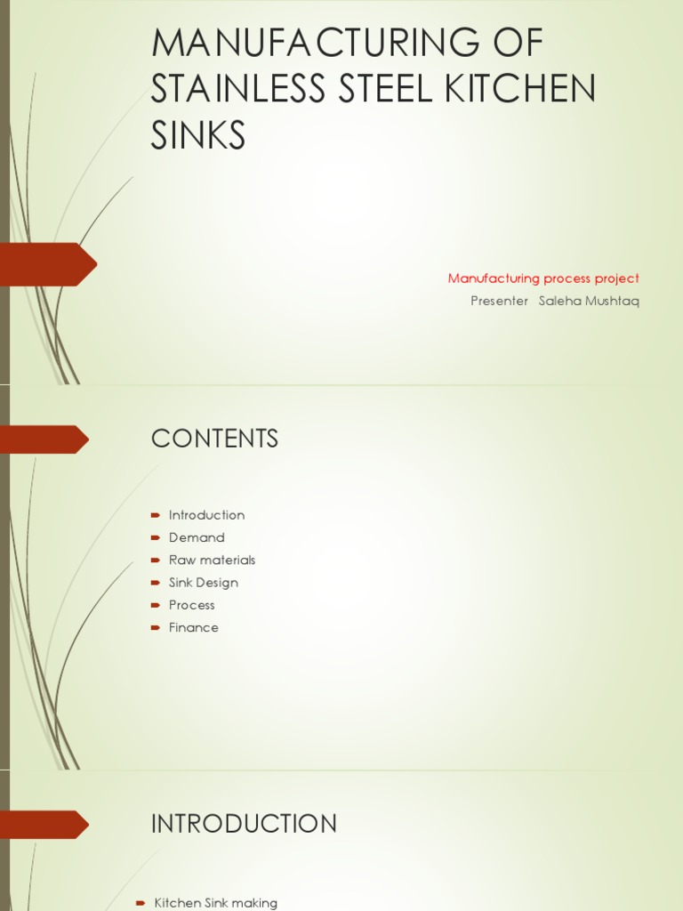 Stainless Steel Sink Manufacturing Process | PDF