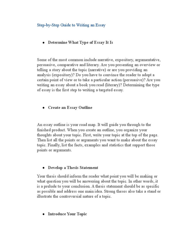 Step-by-Step Guide To Writing An Essay: Determine What Type of Essay It ...