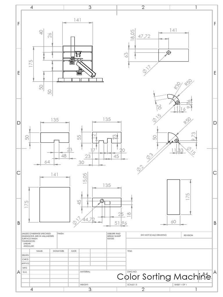 Arduino Project - Color Sorting Machine Drawings PDF | PDF | Industrial ...