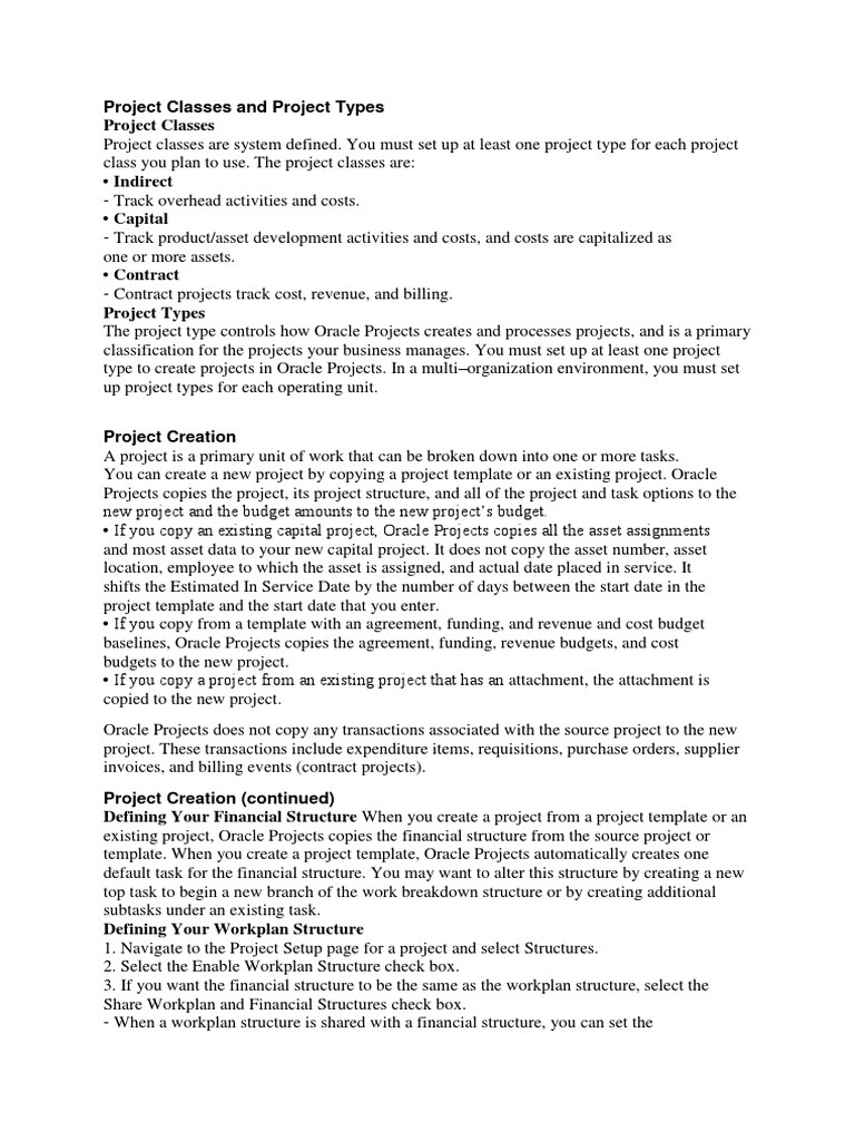 Project Classes and Project Types | PDF | Budget | Business