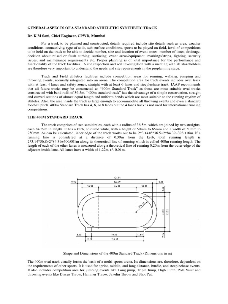 General Aspects of A Standard Athletic Synthetic Track | PDF | Track ...