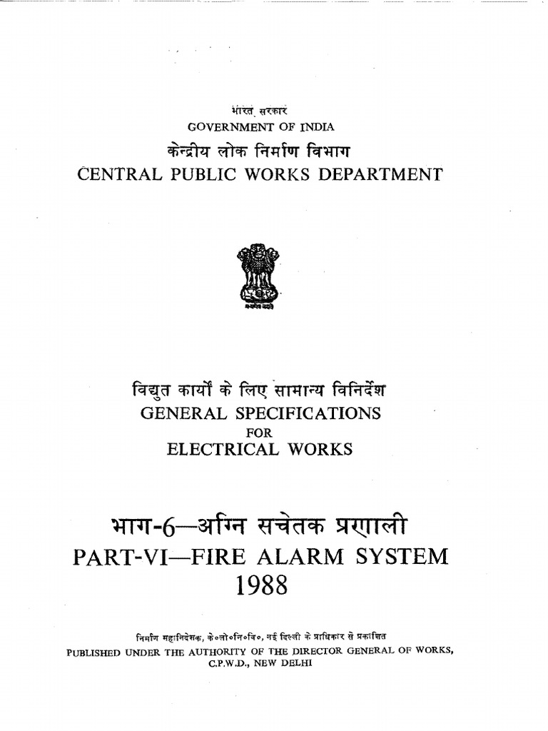 General Specifications For Electrical Works - Part-Vi-Fire Alarm System ...