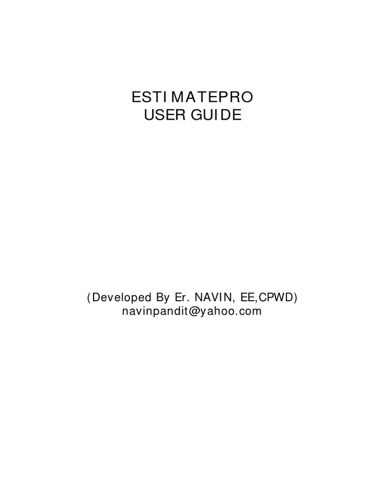 Justification Software ESTIMATE PRO USER GUIDE | PDF | Microsoft Excel ...