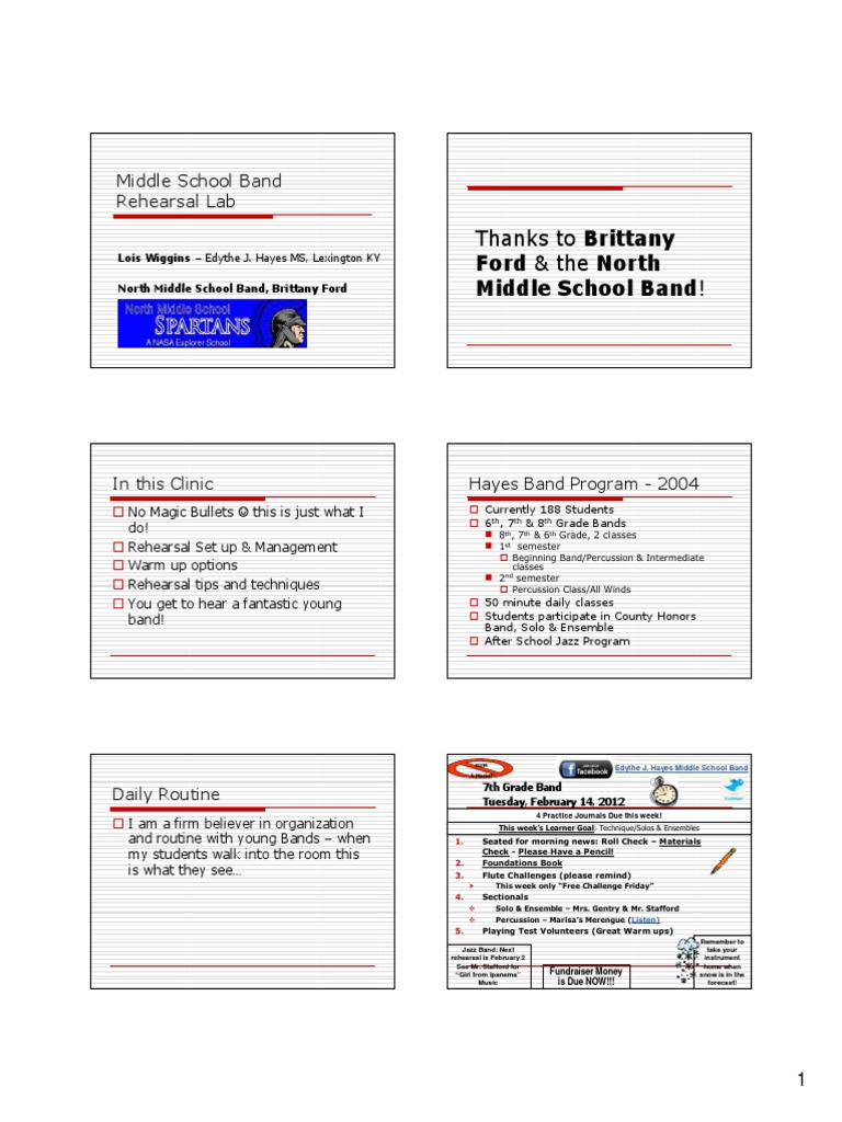 Middle School Band Rehearsal Lab | PDF | Saxophone | Classical Music