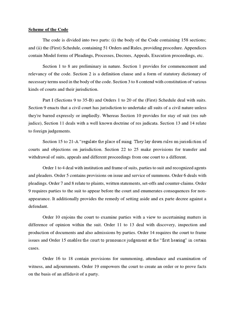 Scheme of CPC | PDF | Supreme Courts | Lawsuit
