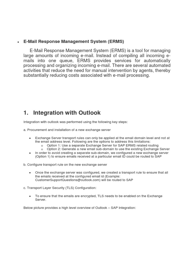 Configuration Steps for Implementing an E-Mail Response Management ...