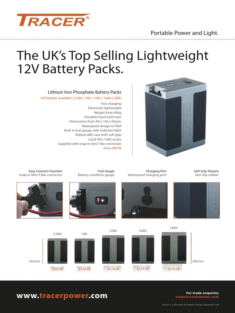 Top Selling UK 12V Lithium Battery Packs | PDF