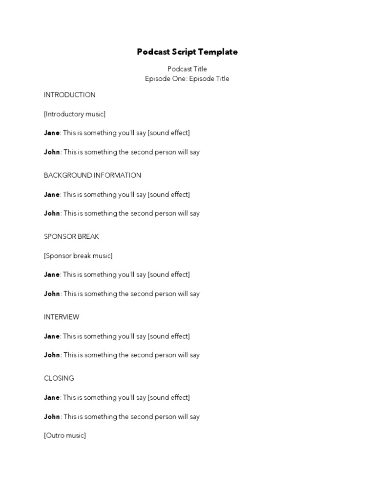 Podcast Script Template | PDF