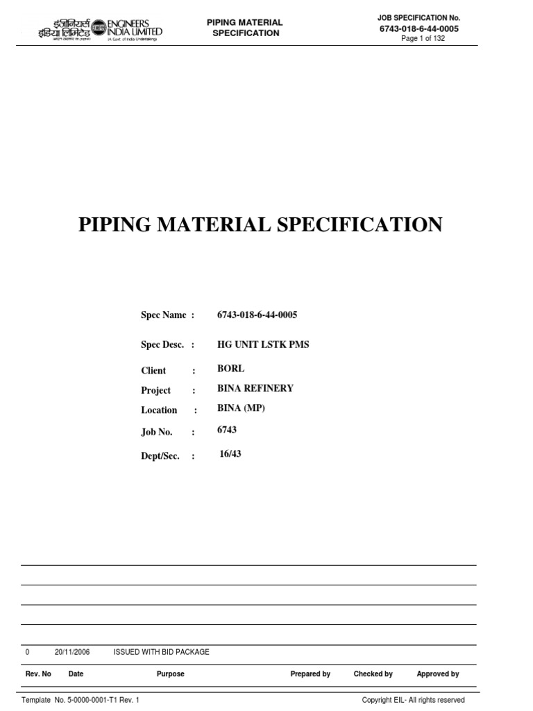PMS Eil PDF | PDF | Pipe (Fluid Conveyance) | Steam