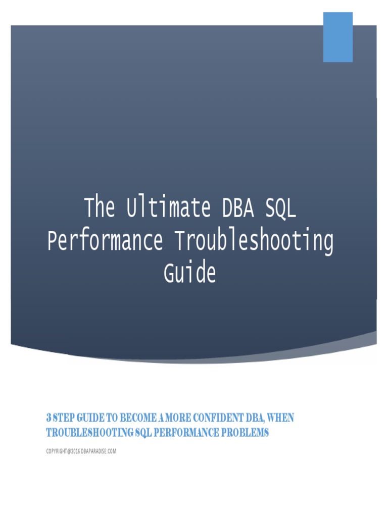 SQL Ultimate Troubleshooting | PDF | Troubleshooting | Oracle Database