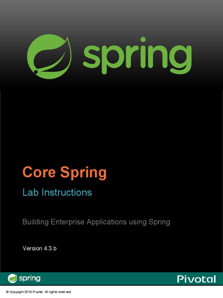 Core Spring 4 3 B Release Labdocs Pdf Download Free Pdf Spring Framework Application