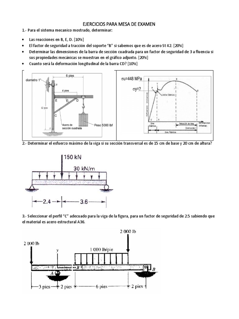 Ejercicios Mecánicos: Cálculo y Seguridad | PDF | Tecnología