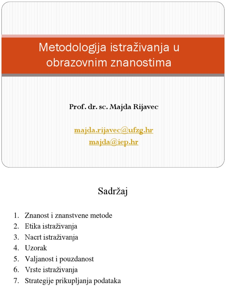 Metodologija Istraživanja 1 Studenti 2019 | PDF
