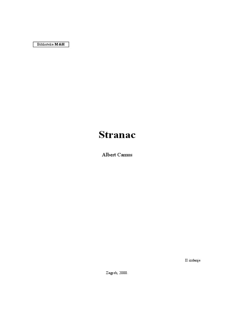 Camus, Albert - Stranac | PDF