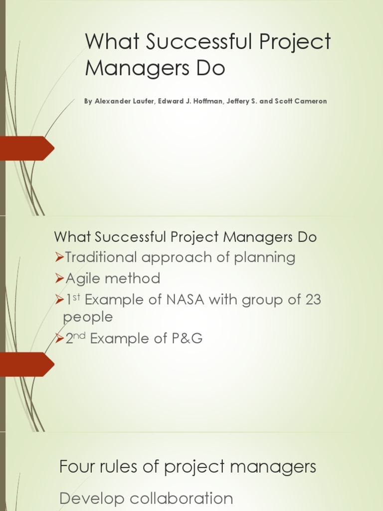 What Successful Project Managers Do | PDF | Career & Growth