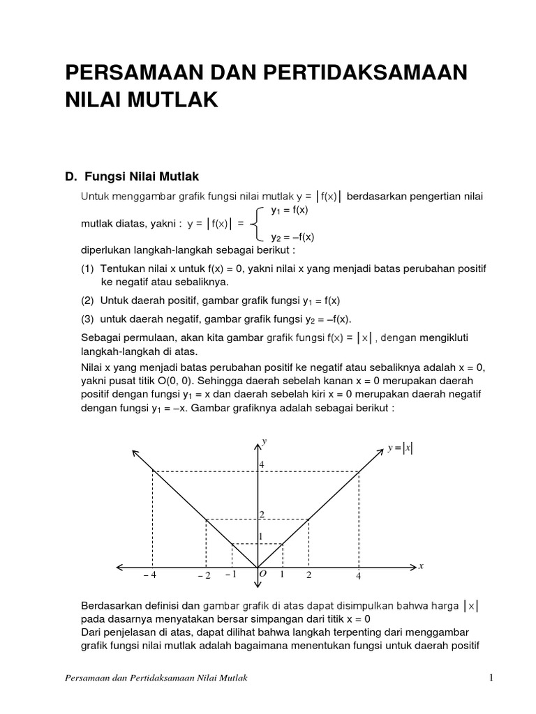 Grafik dan Fungsi Nilai Mutlak | PDF | Metode & Bahan Ajar
