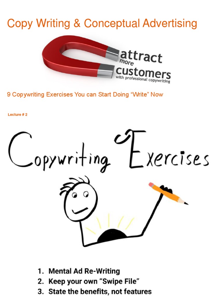 Copy Writing & Conceptual Advertising: 9 Copywriting Exercises You Can ...
