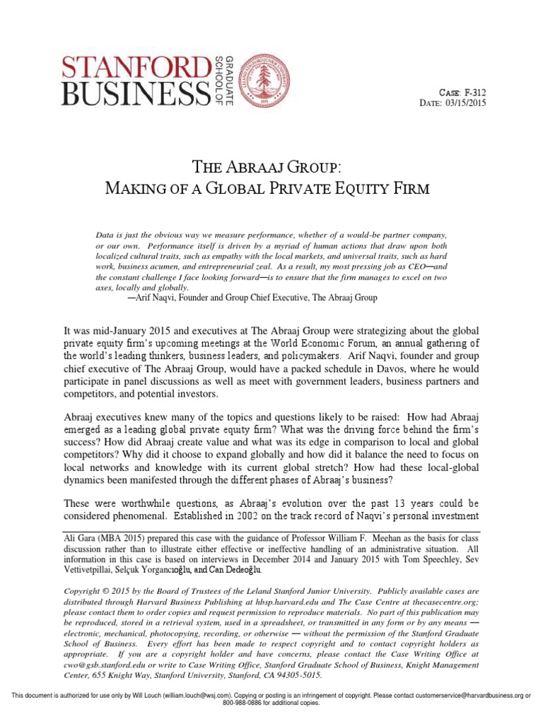 Stanford Case Study PDF | PDF | Private Equity | Entrepreneurship