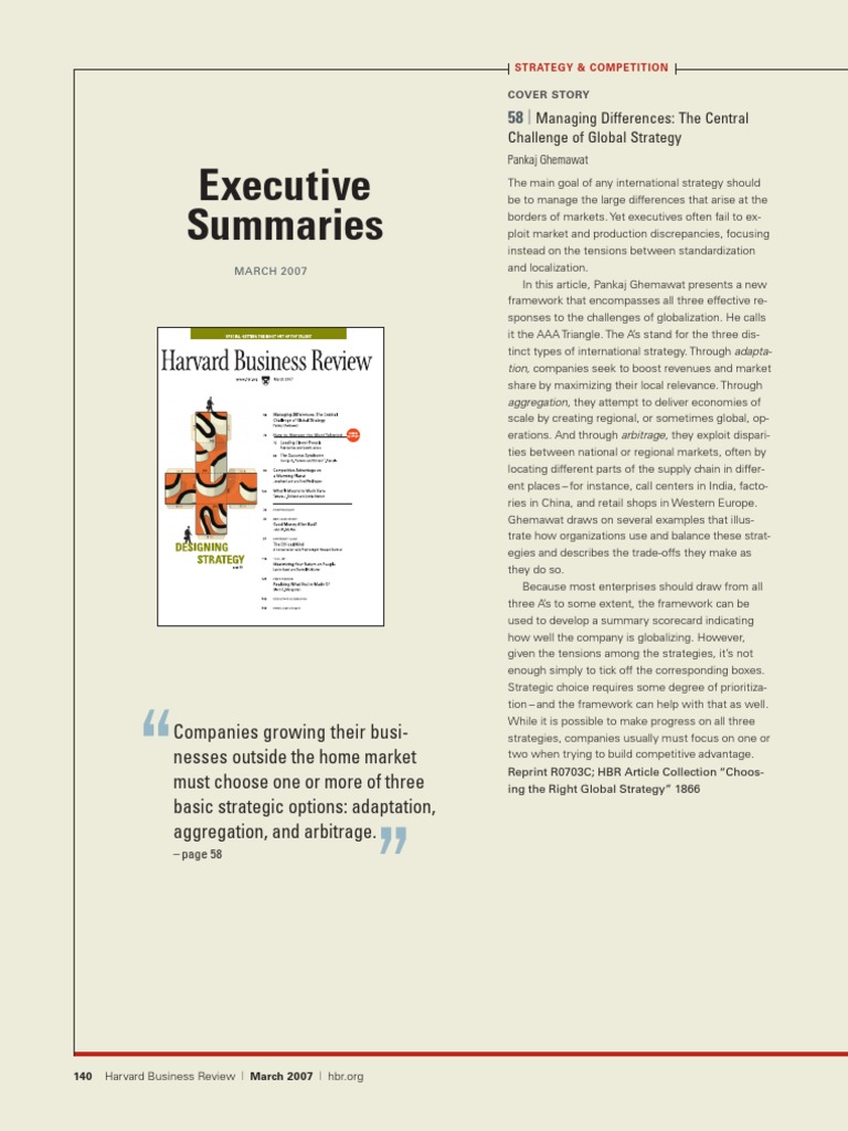 HBR Summary | PDF | Leadership | Strategic Management