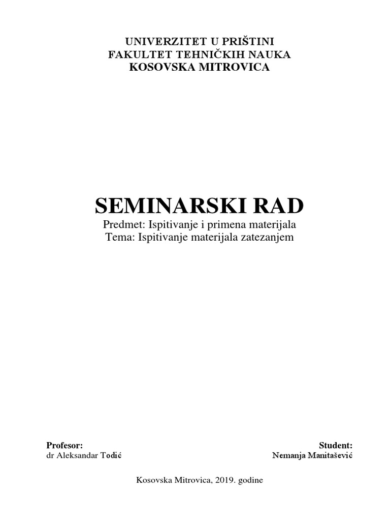 Ispitivanje Materijala Zatezanjem | PDF