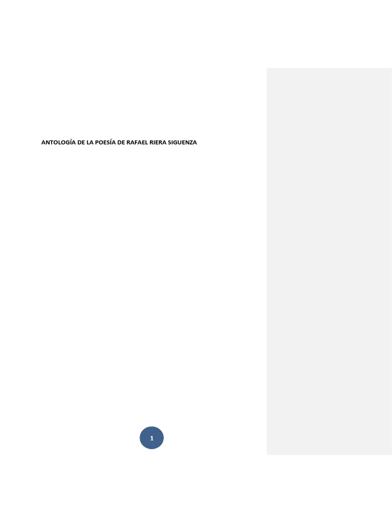 ANTOLOGÍA DE LA POESÍA DE RAFAEL RIERA SIGUENZA-revision | PDF | Poesía ...