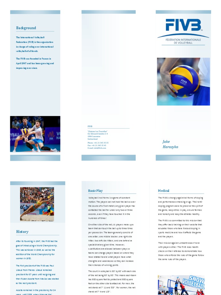 Fivb Brochure-1 | PDF | Volleyball | Teams