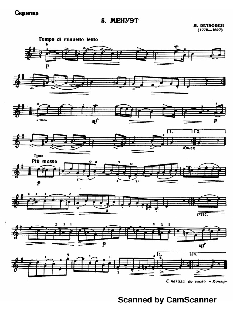 Minuet Unknown One | PDF