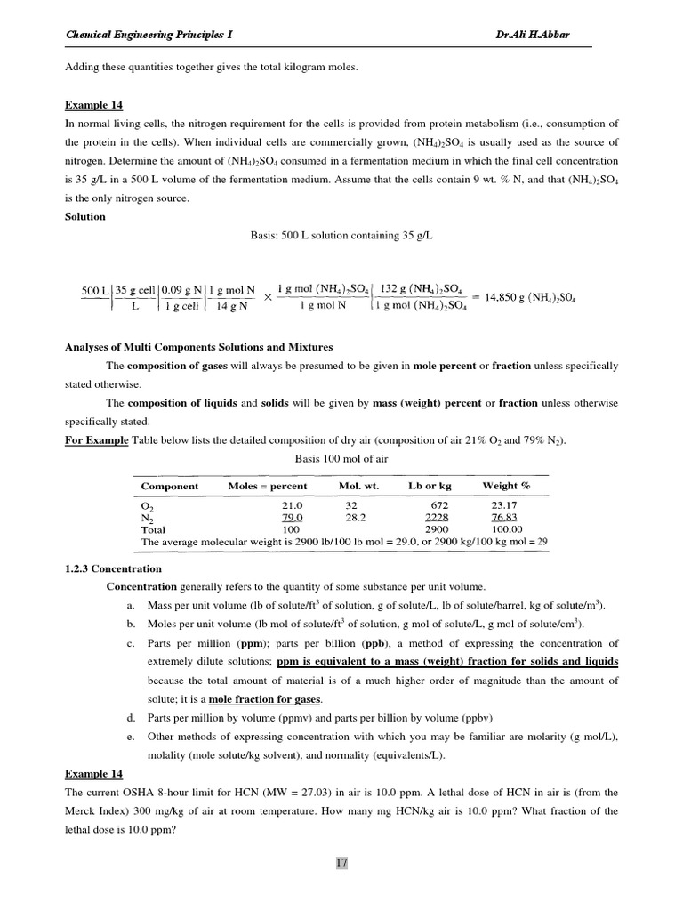Lecture 4 | PDF | Parts Per Notation | Concentration
