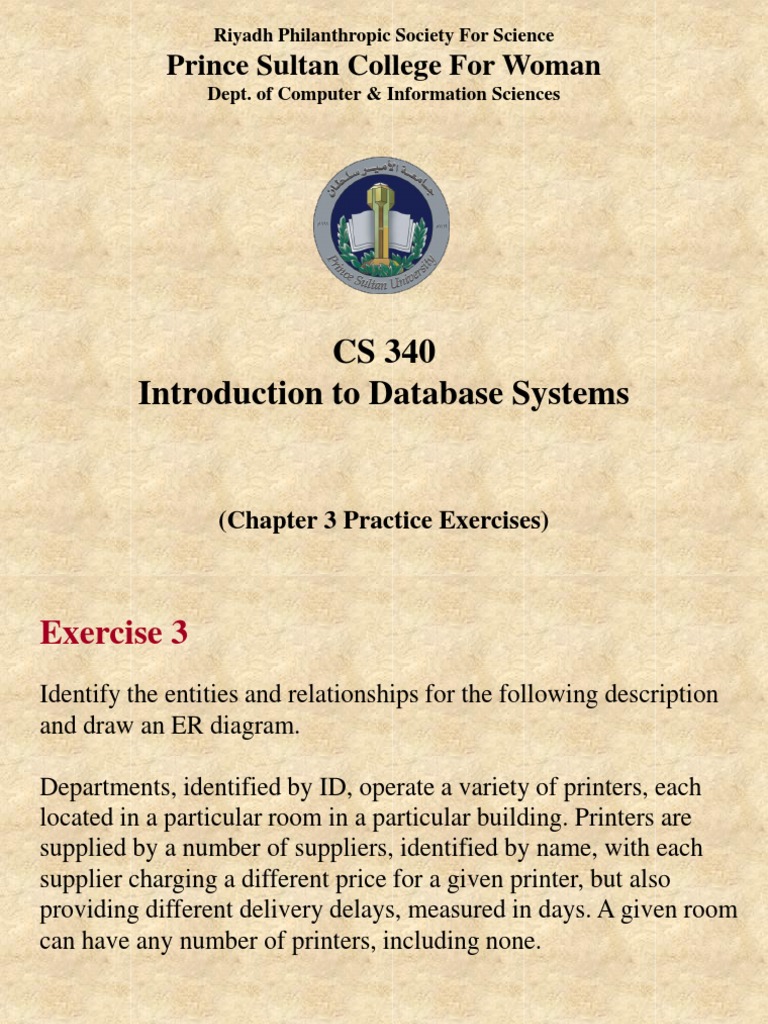 CS 340 Introduction To Database Systems: Prince Sultan College For Woman | PDF | Computing ...