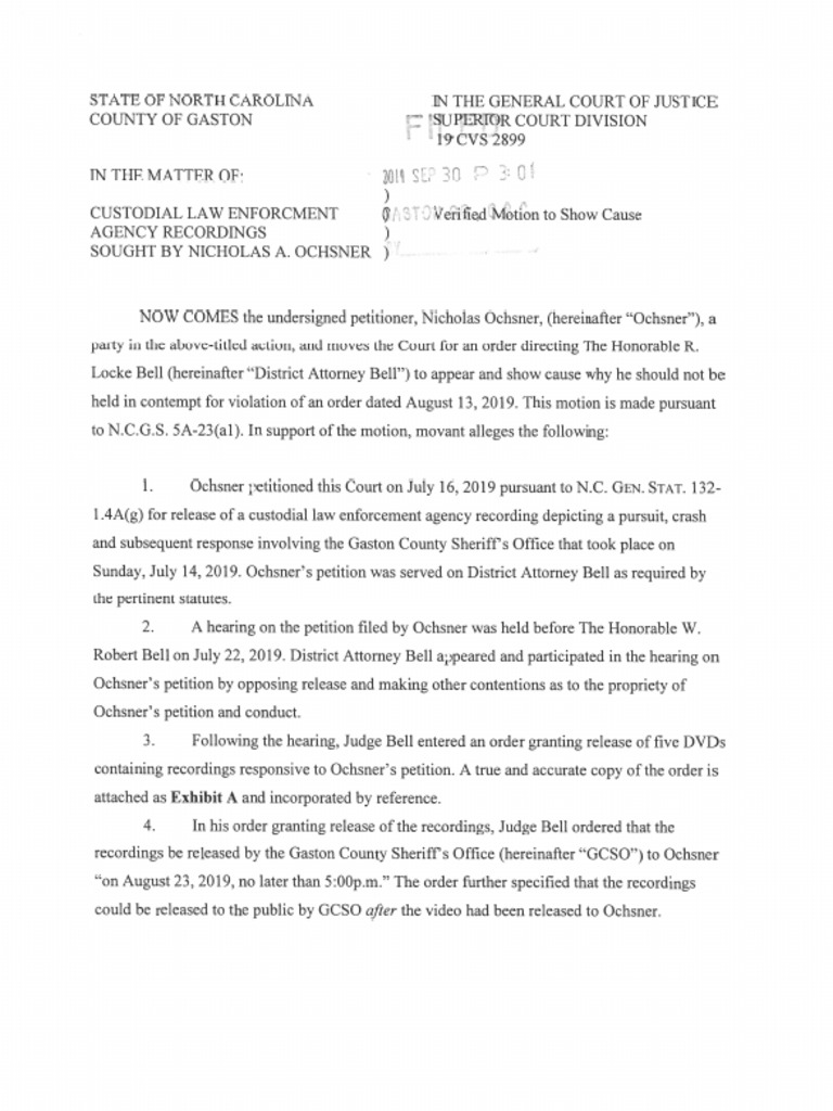 FILED - Verified Motion To Show Cause | PDF