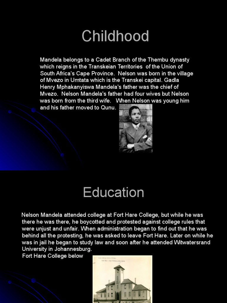 Nelson Mandela: Early Life and Education | PDF | Nelson Mandela ...
