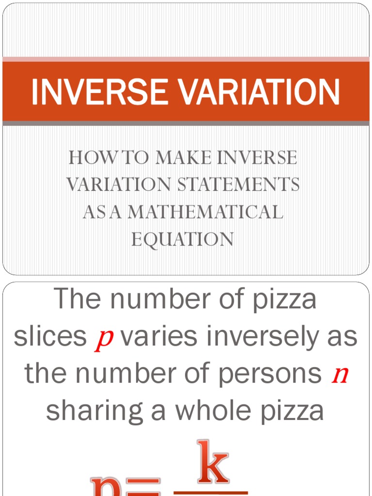 Inverse Variation: How To Make Inverse Variation Statements As A ...