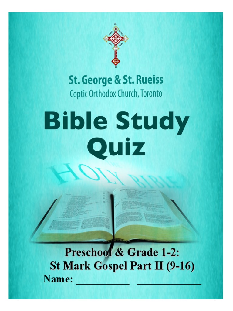 Bible Quiz Mark Part 2 For SK To Grade 2 | PDF | Gospel Of Mark ...