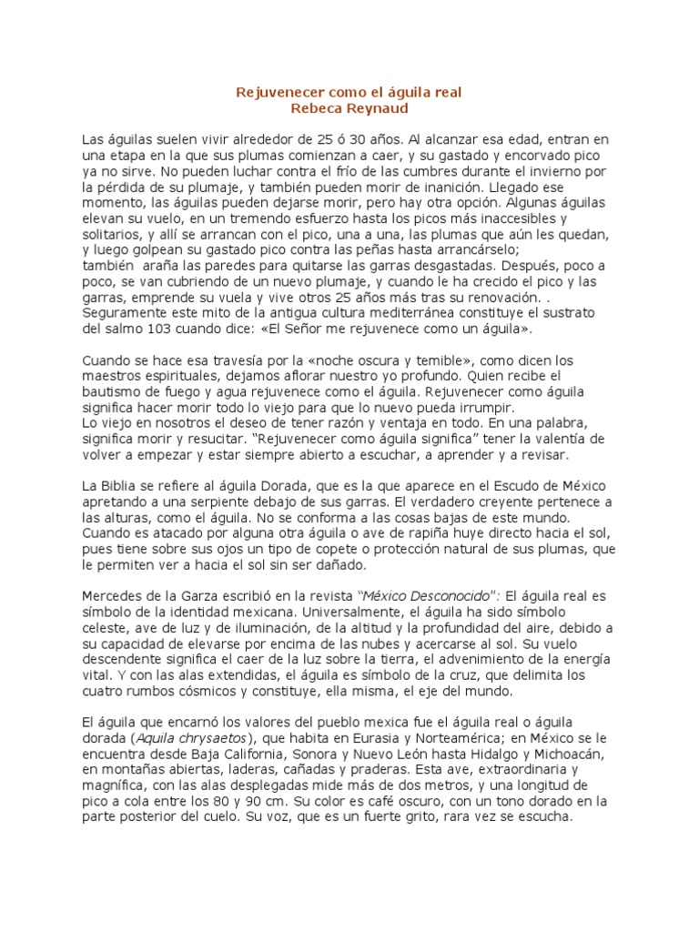 Rejuvenecer Como El Aguila Real | PDF | Águila | Aves