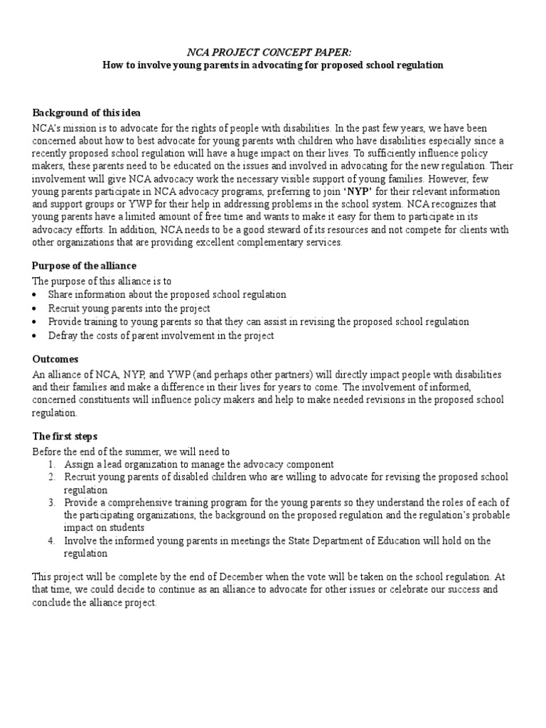 Sample Concept Paper | PDF | Disability | Public Sphere