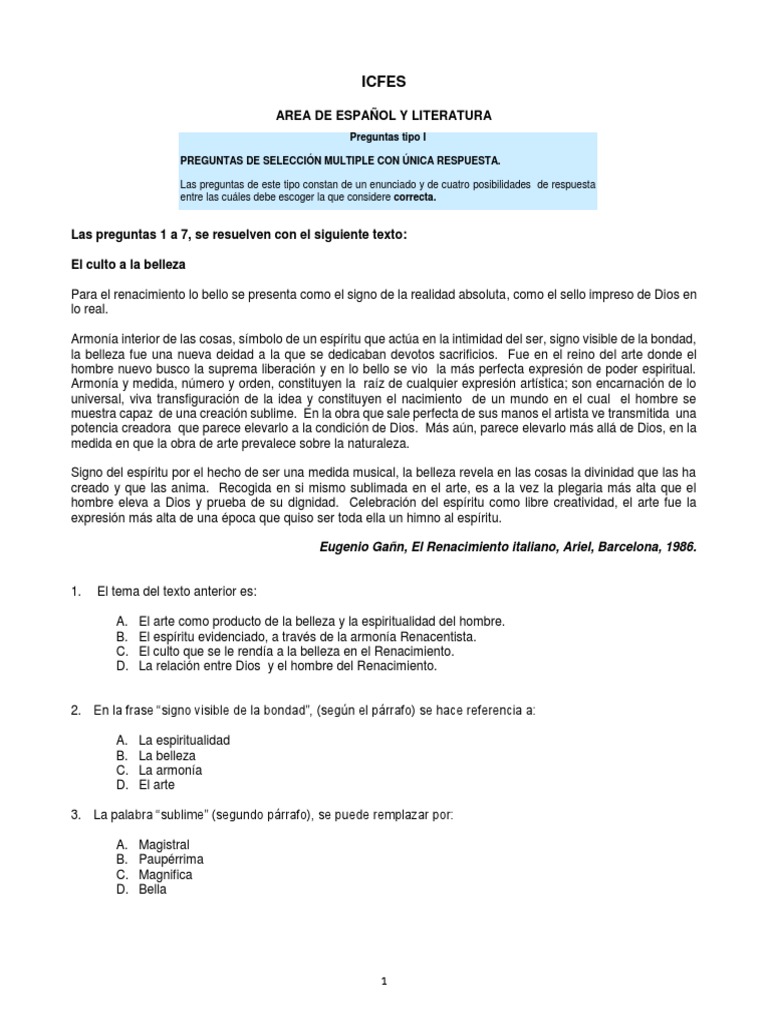 Pre Icfes 2019 | PDF | Poesía | Dios