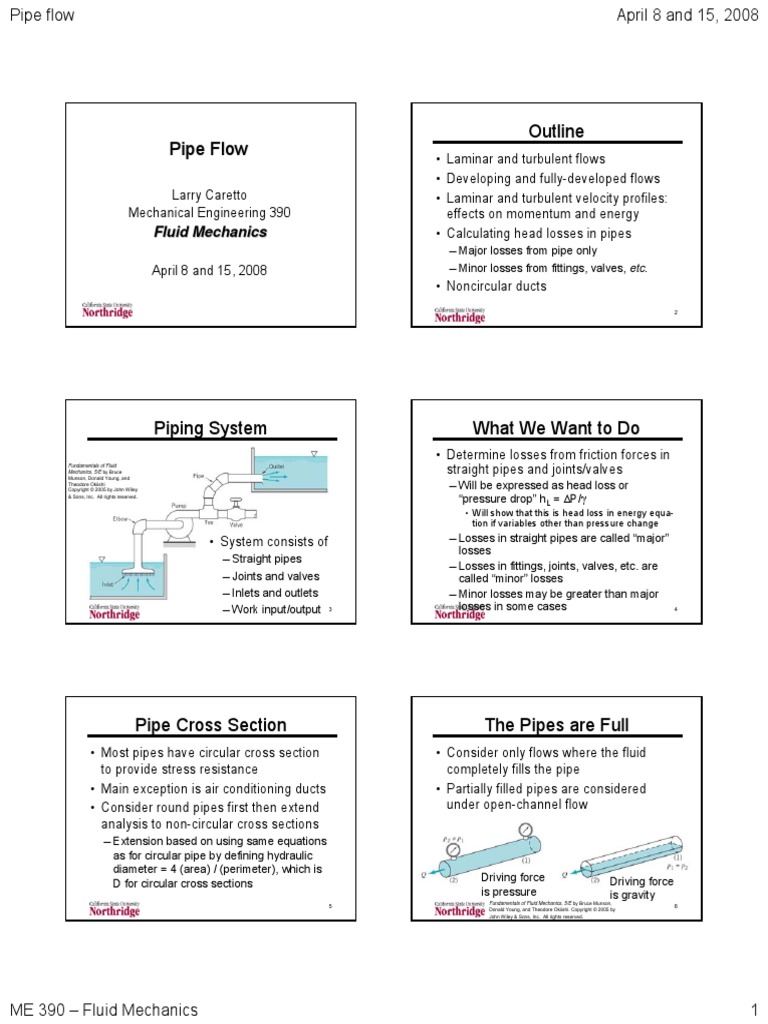 08 Pipeflow PDF | PDF | Laminar Flow | Fluid Dynamics
