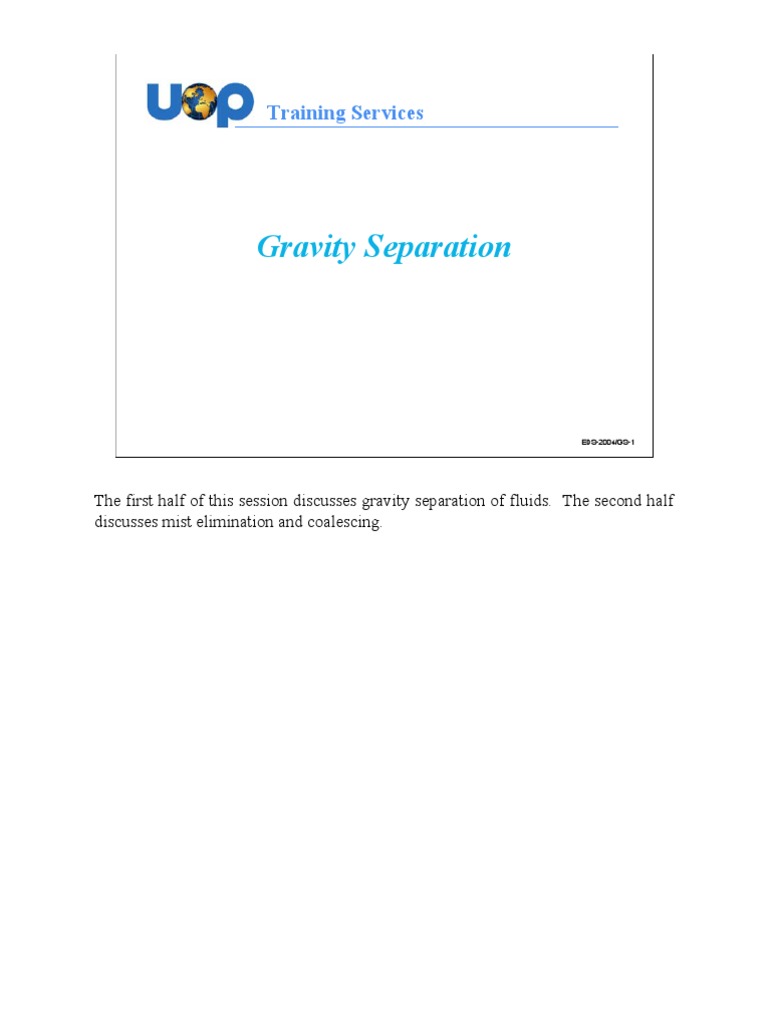 Gravity Separation | PDF | Drop (Liquid) | Drag (Physics)