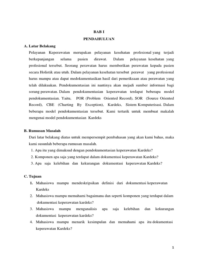 Pendokumentasian Kardeks Isi | PDF