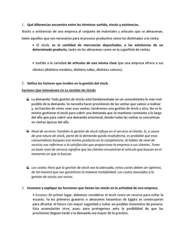 Taller 2 Que Son Los Stocks | PDF | Economias | Business