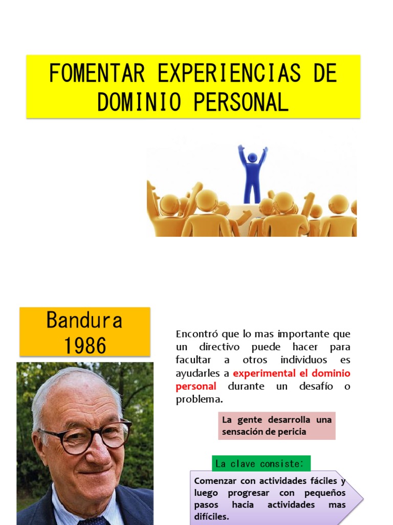 Fomentar Experiencias de Dominio Personal | PDF