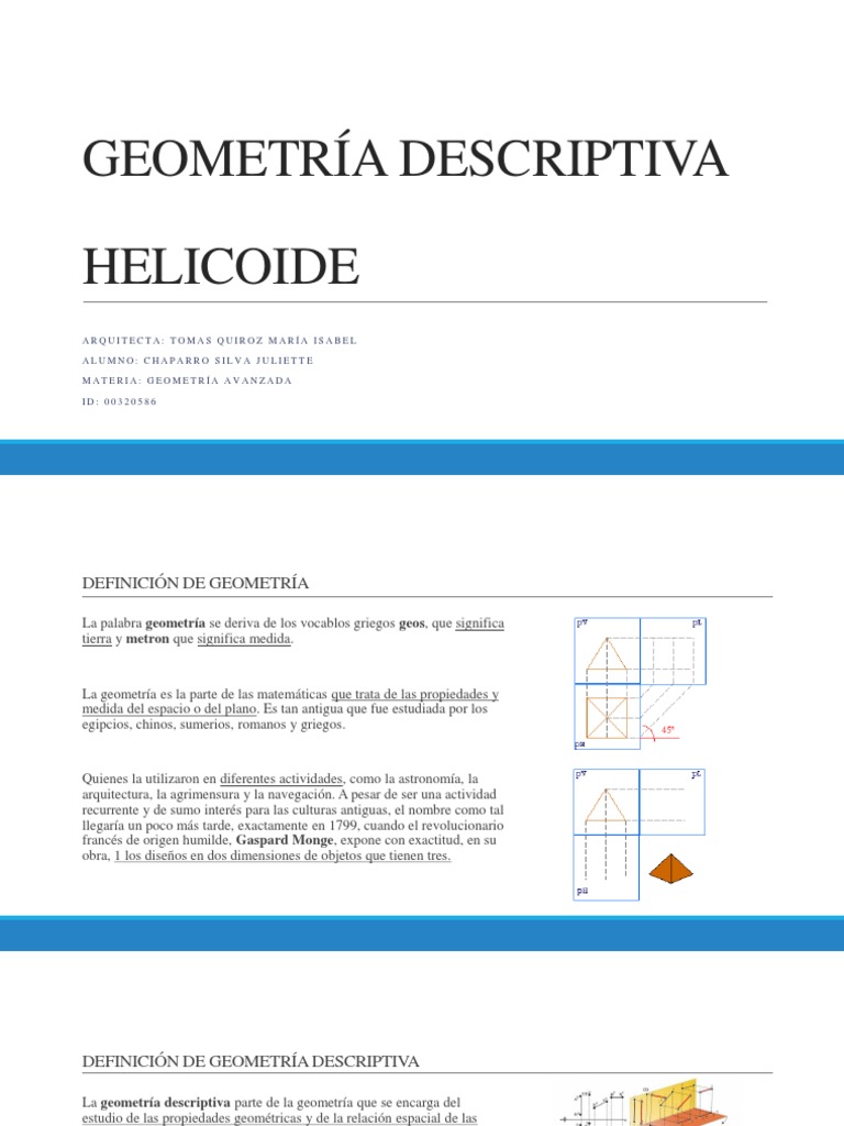 Geometría del Helicoide en Arquitectura | PDF | Rotación | Hélice